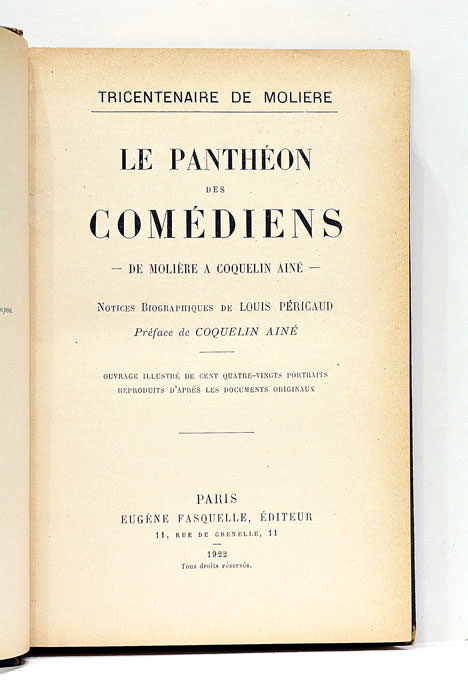 PÉRICAUD LE PANTHÉON Des Comédiens Illustrations Paris 1922 EUR 35,00 ...
